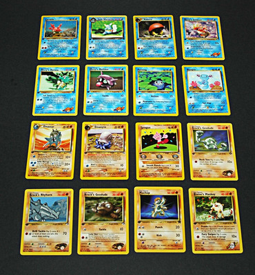 Pokemon Lot 16 Common Uncommon Non-Holo Cards 1st Editions LP CCG WOTC ...