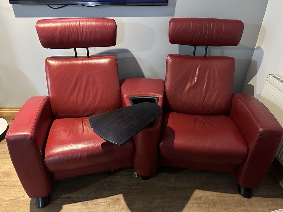 Ekornes Stressless Cinema Suite 4-Seater Full Leather Sofa | eBay UK