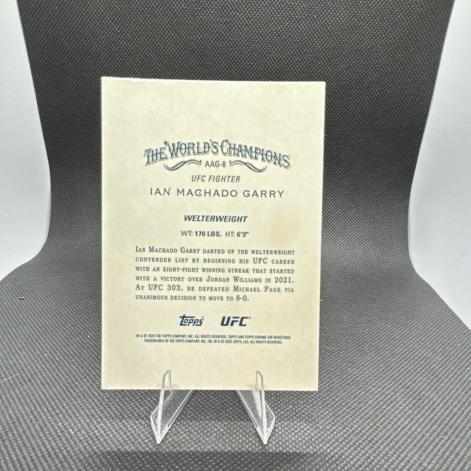 2025 Topps Chrome UFC Allen & Ginter Ian Machado Garry Insert Card AAG ...