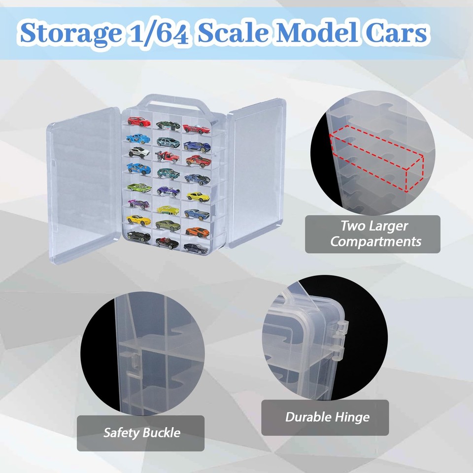 Double Sided Storage Case for Hot Wheels Storage with Carrying Handle ...