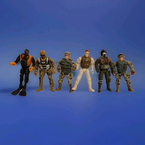 Chap Mei Soldiers Army Men Action Figures Camo Diver Military 4" Set Of ...