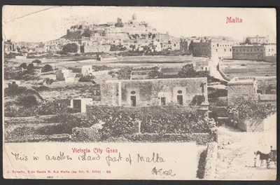 Malta 1895 Undivided Back Postcard Victoria City Gozo J Bonello Ellis ...