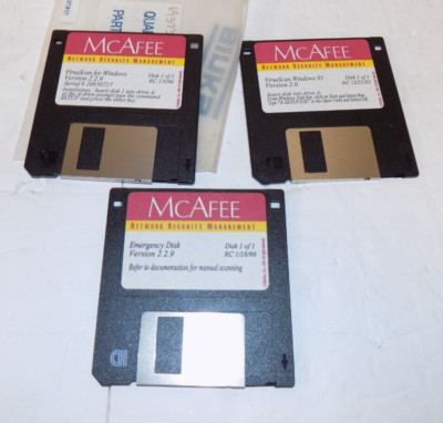 McAfee Network Security 2.2.9 3.5 Disk Windows MS Virus Scan Emergency ...