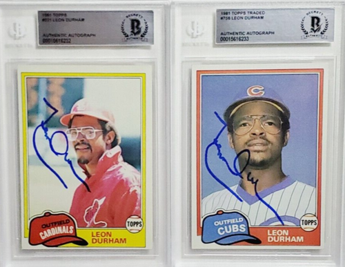 1981 Topps Leon Durham Signed Rookie Card Autograph Lot RC Auto BGS BAS ...