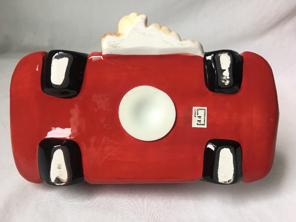 Fitz and Floyd Coin Bank BOYS TOYS Fun Funds Tiger Cat Convertible Car ...