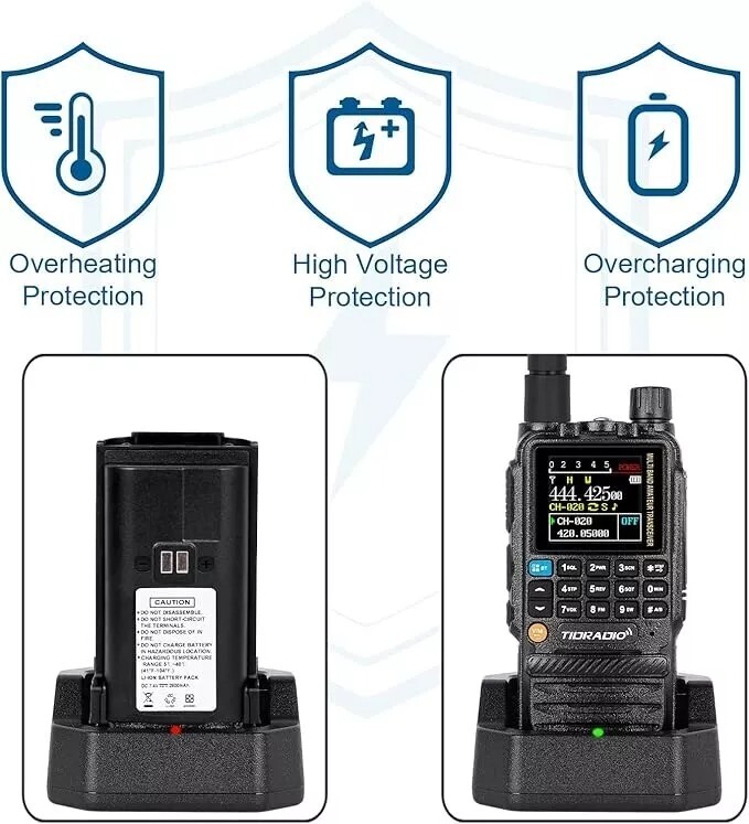 TIDRADIO TD-H3 Ham Radio 8-Band Rechargeable 2500mAh Large Batteries Long Range | eBay