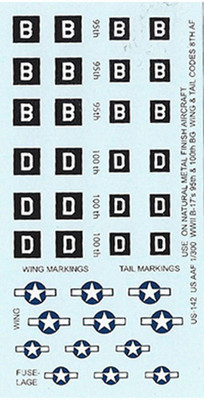 US-142 - USAF B-17 Wing / Tail Codes - 1/285 Decals | eBay