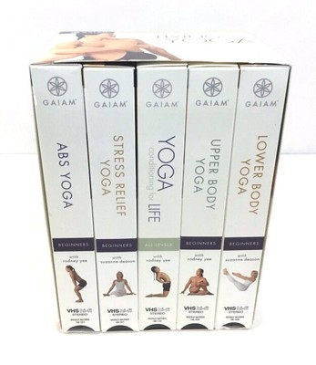 Gaiam LIVING YOGA Collection 5 VHS Videos Mind & Body Fitness Relieve ...
