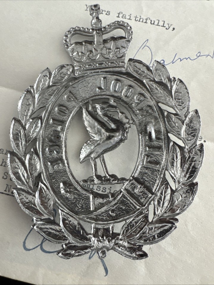 Liverpool Police Helmet Plate/Badge Plus Letter Dated 1963 Rare | eBay UK