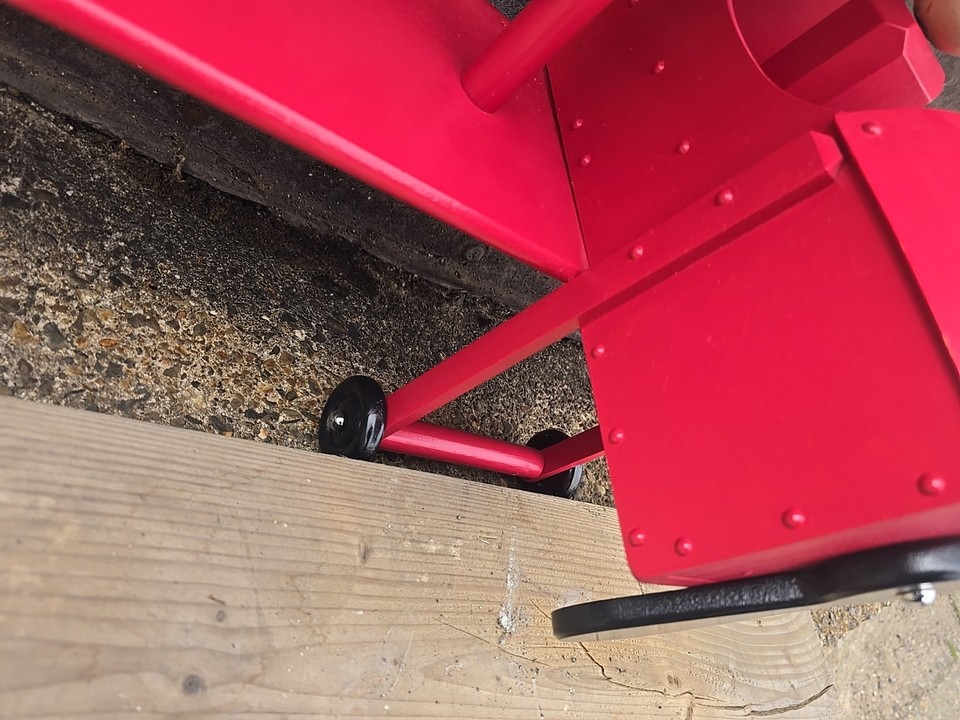 Red Wooden Tri-plane Toy Room Decor Airplane | eBay UK