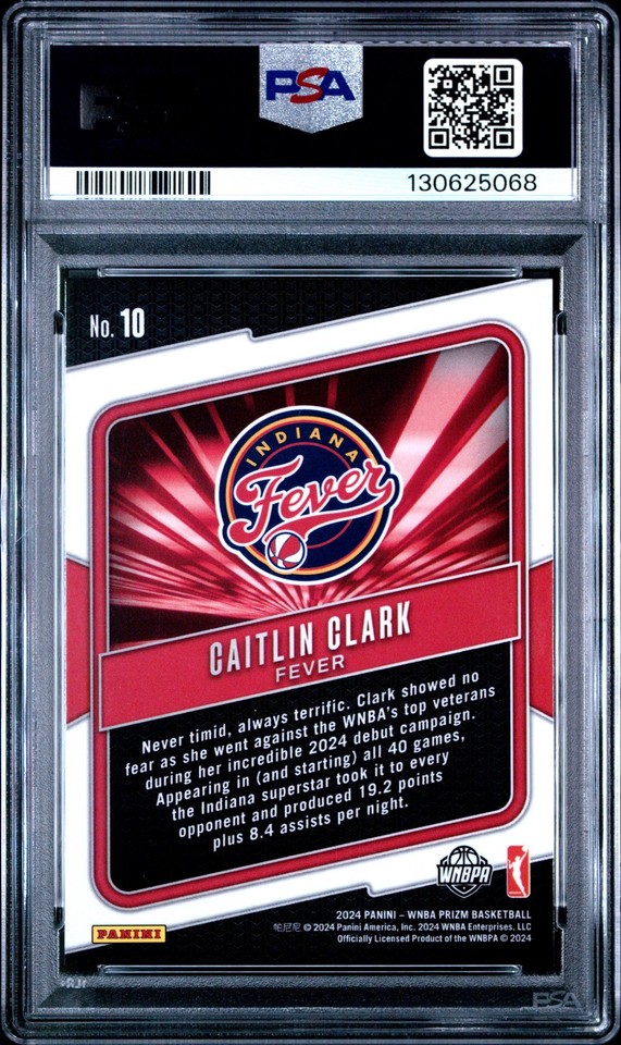 2024 PANINI PRIZM WNBA FEARLESS #10 CAITLIN CLARK ROOKIE RC PSA 9 | eBay