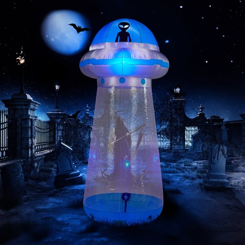 9FT Halloween Inflatable UFO Blow up Decoration Stand Inside Design w ...