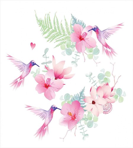 Hummingbirds Duvet Cover Set with Pillow Shams Flowers Wild Nature ...