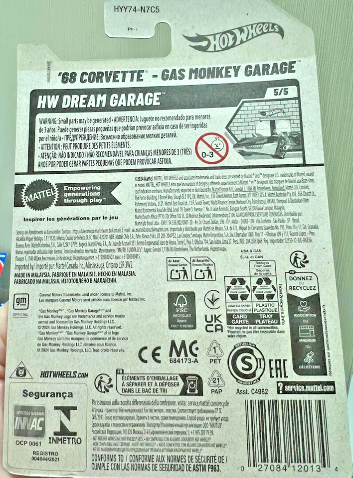 2025 Hot Wheels 68 Corvette Gas Monkey Garage #134 Mainline Case G~ NEW ...