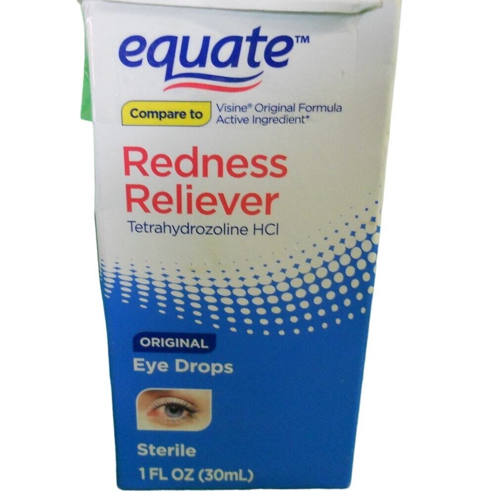 Equate Tetrahydrozoline HCl Original Redness Reliever Eye Drops, 1 fl ...