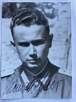 WWII German Army Heinz Ritter Knights Cross Signed Photo | eBay