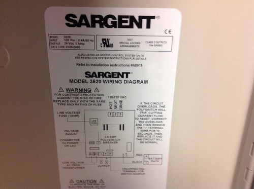 Sargent Power Supply Assa Abloy Wiring Diagram 3520 | eBay