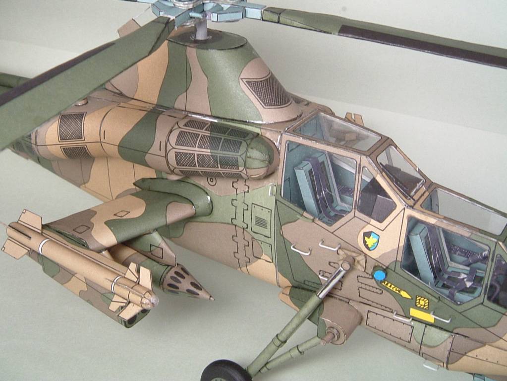 South Africa CSH-2 Rooivalk Helicopter DIY Handcraft Paper 1:33 Scale ...