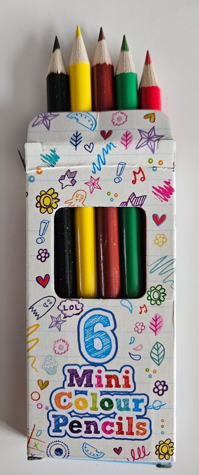 6 MINI COLOURING PENCILS PACKS KIDS PARTY BAGS FILLERS TOYS LUCKY DIP ...