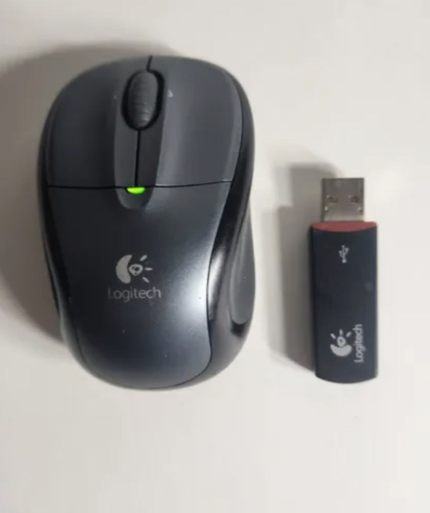 Logitech M-RBS136 Travel USB Wireless Optical Mouse in Grey w/ Receiver ...