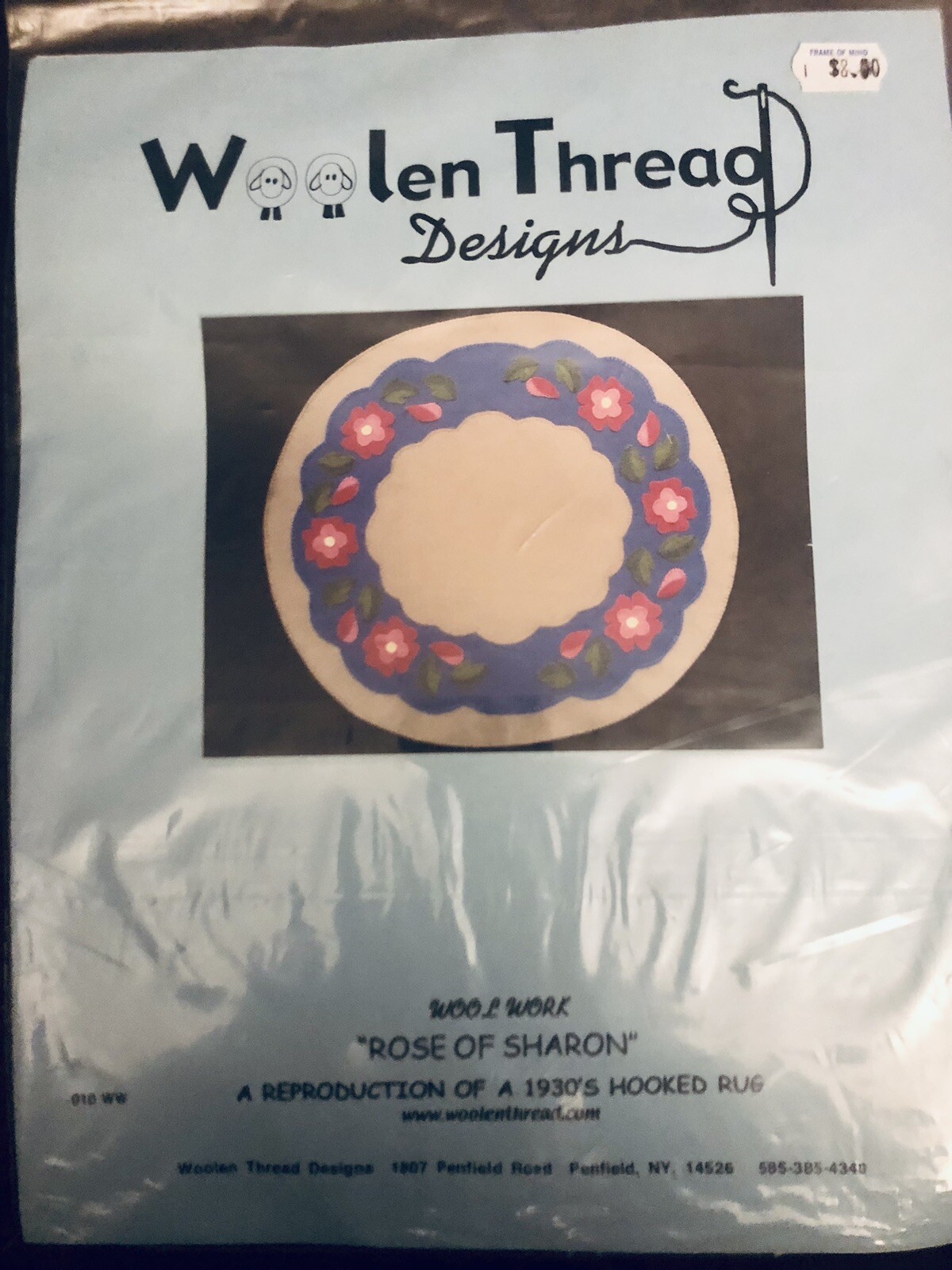 Wool Work Repro `30s "Rose of Sharon" Penny Rug Pattern by Woolen ...