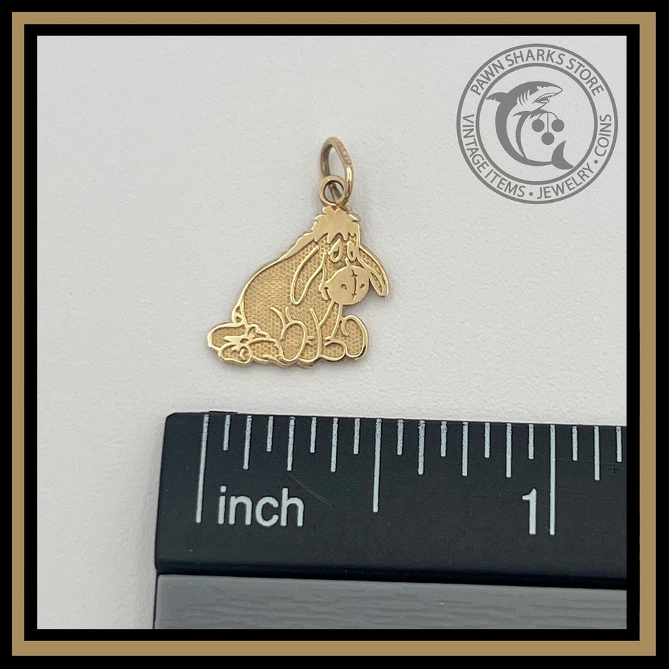 Vintage 14K Yellow Gold Eeyore Charm or pendant from the Disney Winnie ...