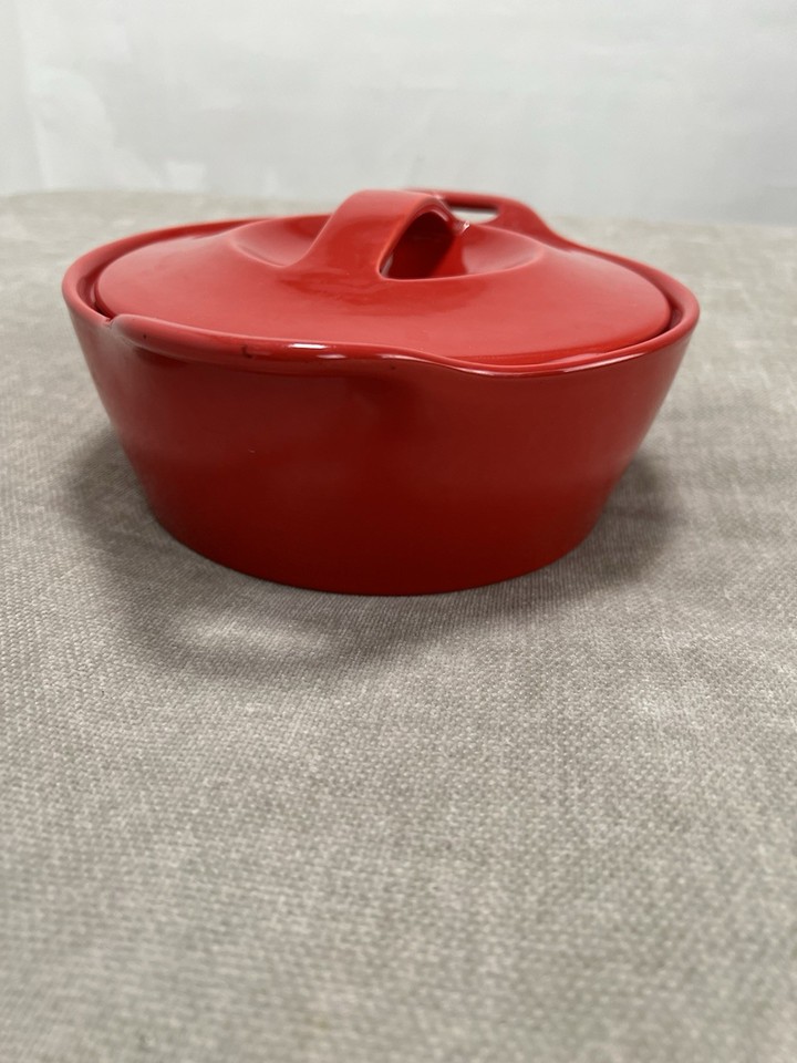 CorningWare Creations Red Stoneware Baking Casserole Dish With Lid 1.5 ...