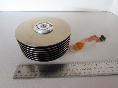 Vintage Computer Winchester Hard Drive Spindel w/8 Coated Platters 5 ...