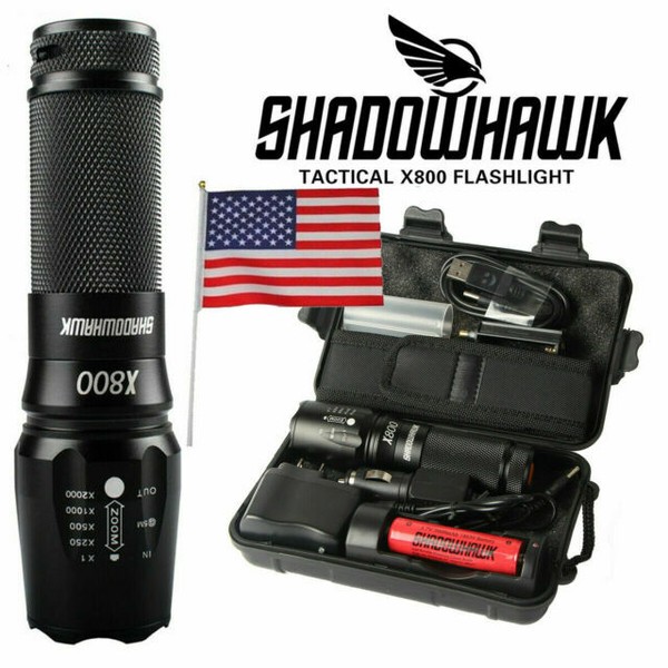 ShadowHawk X800 800 Lumens x2000 High Tactical Flashlight With Case for ...