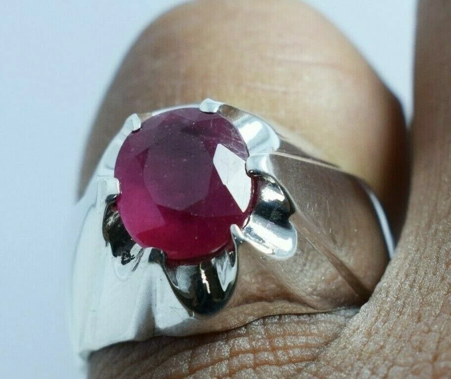 Silver Ruby Rings For Men