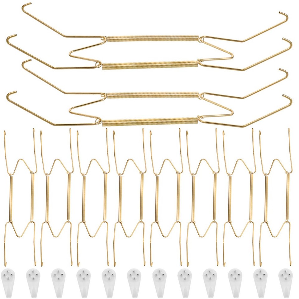 10 pcs Invisible Plate Hangers W Type Plate Hooks Decorative Plate Wall ...