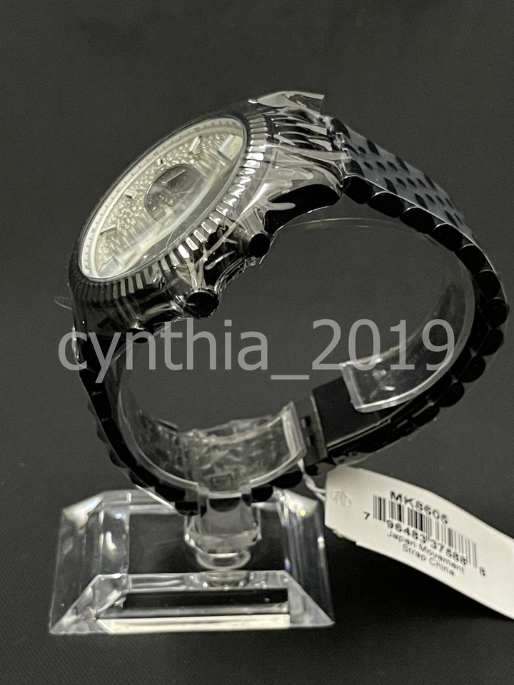 Michael Kors MK8605 Lexington Chronograph Silver Crystal Pave Dial Men ...