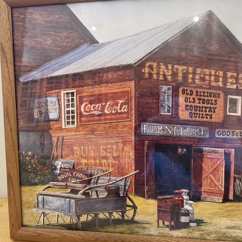 Framed Scafa Tornabene Art publishing Print Coca-Cola Antique Thrift ...