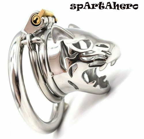 Stainless Steel Tiger Head Cage Male Chastity Device Male Bird ...