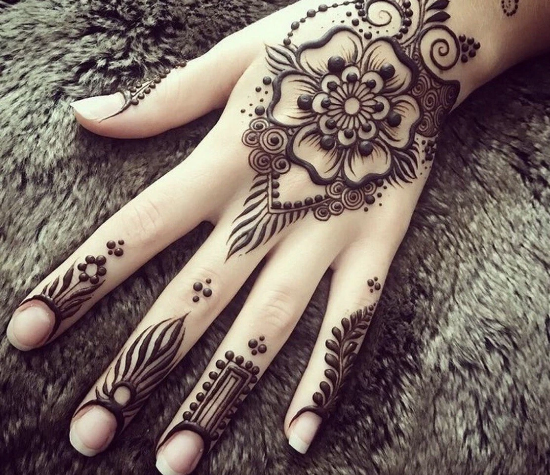 Henna Flower Designs On Paper