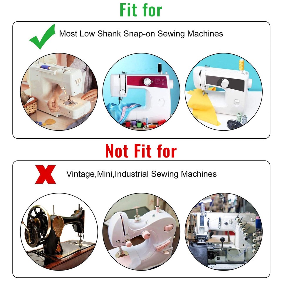 6X Narrow/Wide Rolled Hem Presser Foot for Singer Brother Sewing ...