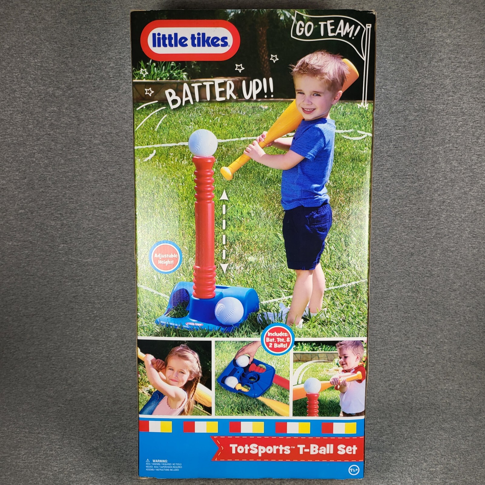 Little Tikes TotSports Kids T-Ball Set with Bat and 2 Balls, Outdoor ...