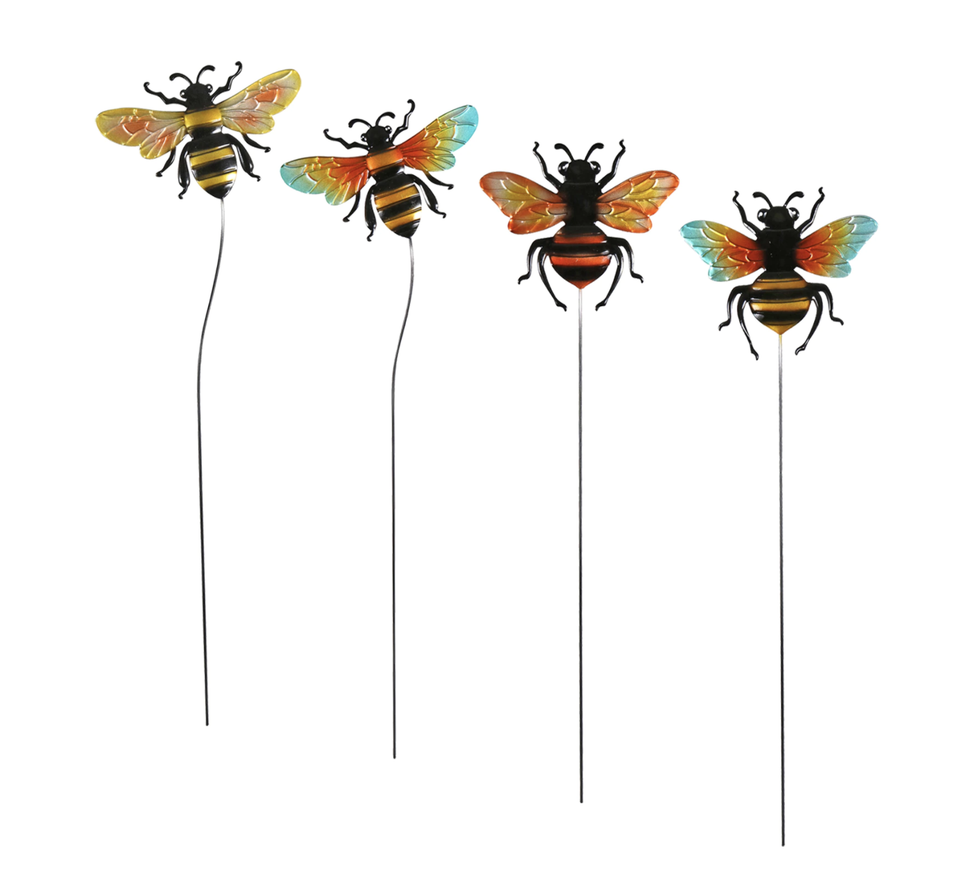 HOME GARDEN POOL DECOR - BEE YARD STAKE 23.5" X 7" BLUE MULTI ...