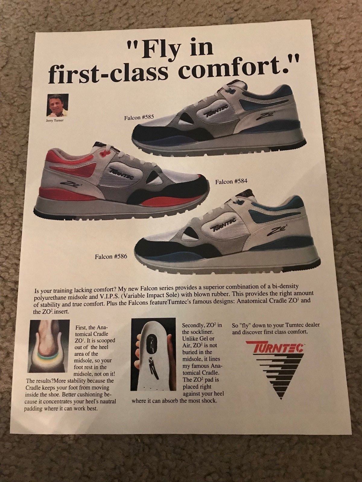 Vintage 1989 TURNTEC FALCON #584 #585 #586 Running Shoes Poster Print ...