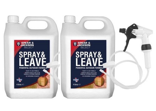 Spray and Leave Concentrate 2 x 4L Algae, Mould Lichen Remover Spear ...