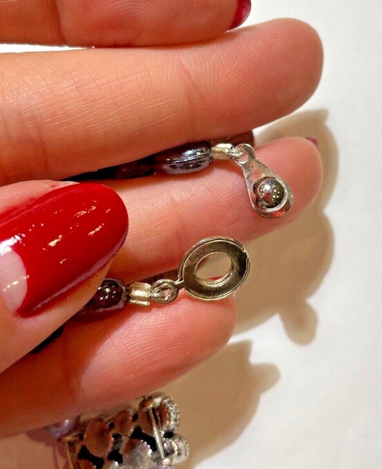 Chunky Teng Yue Purple Pearl Beads Pink Rhinestones Glass Pendant ...