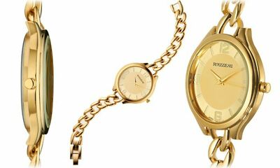 NEW Rousseau Patricia II 62623281 Gold Tone Round Ladies Chain Link ...