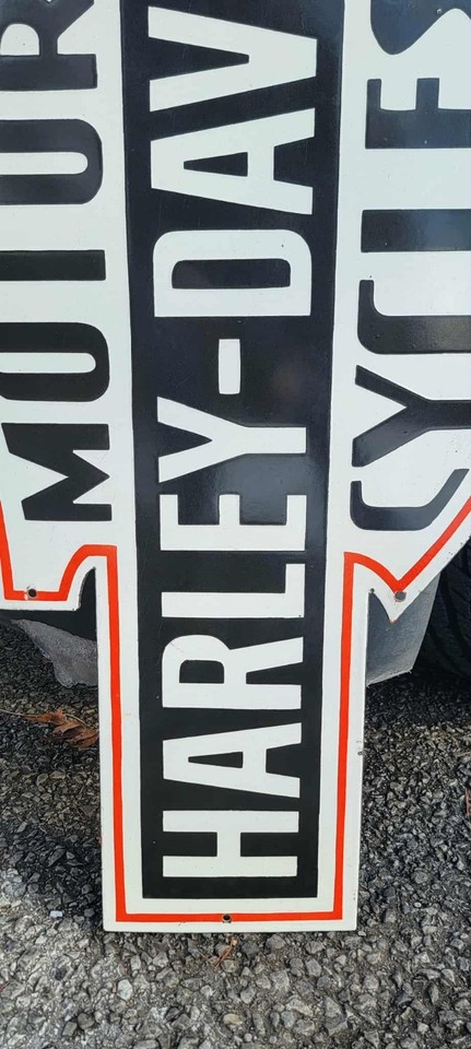 Large Harley Davidson Motorcycles Bar & Shield Vintage porcelain sign ...