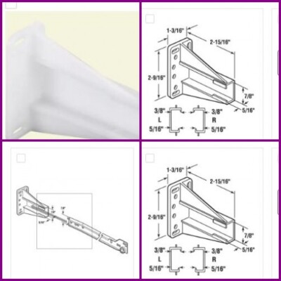 Drawer Side Track Brackets, White Nylon 1-Pair | eBay