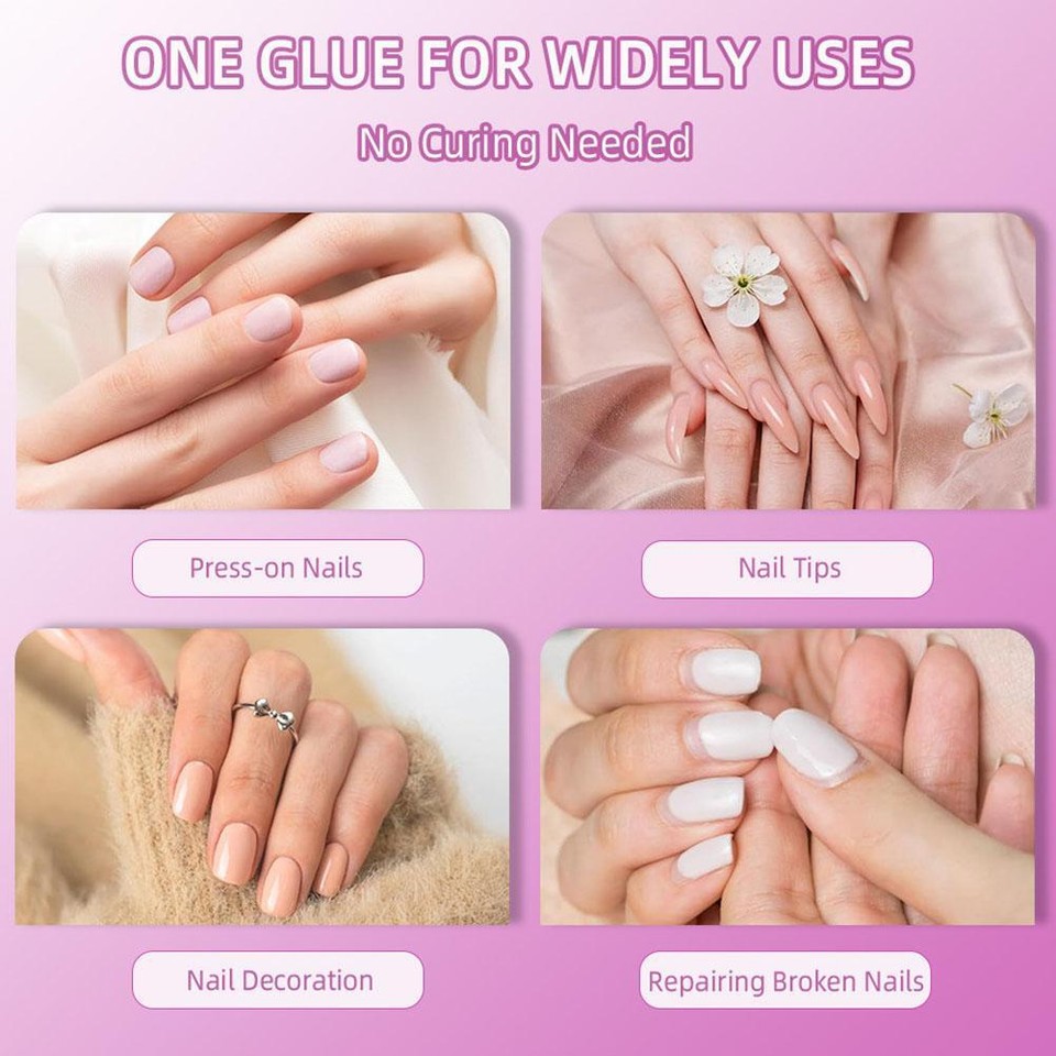 Nail Adhesive UV Acryliy Glue Manicure False Nail Glue With Brush Fast ...