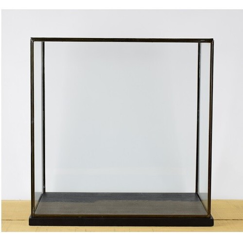 Hand Made Large Glass and Black Metal Frame Display Showcase Box with ...