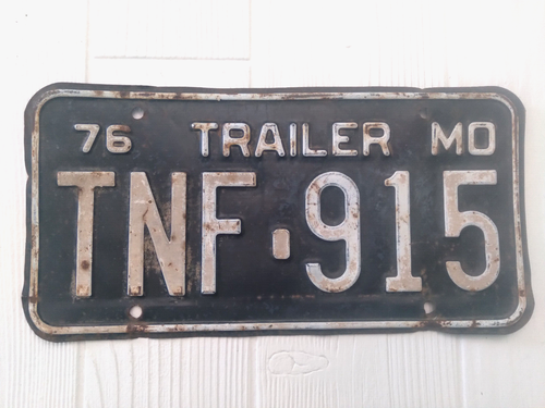 VINTAGE 1976 MISSOURI TRAILER LICENSE PLATE TNF-915 | eBay