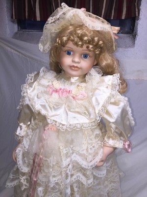 KATHERINE Collectible Memories Hand Crafted Porcelain Doll 29" FREE ...