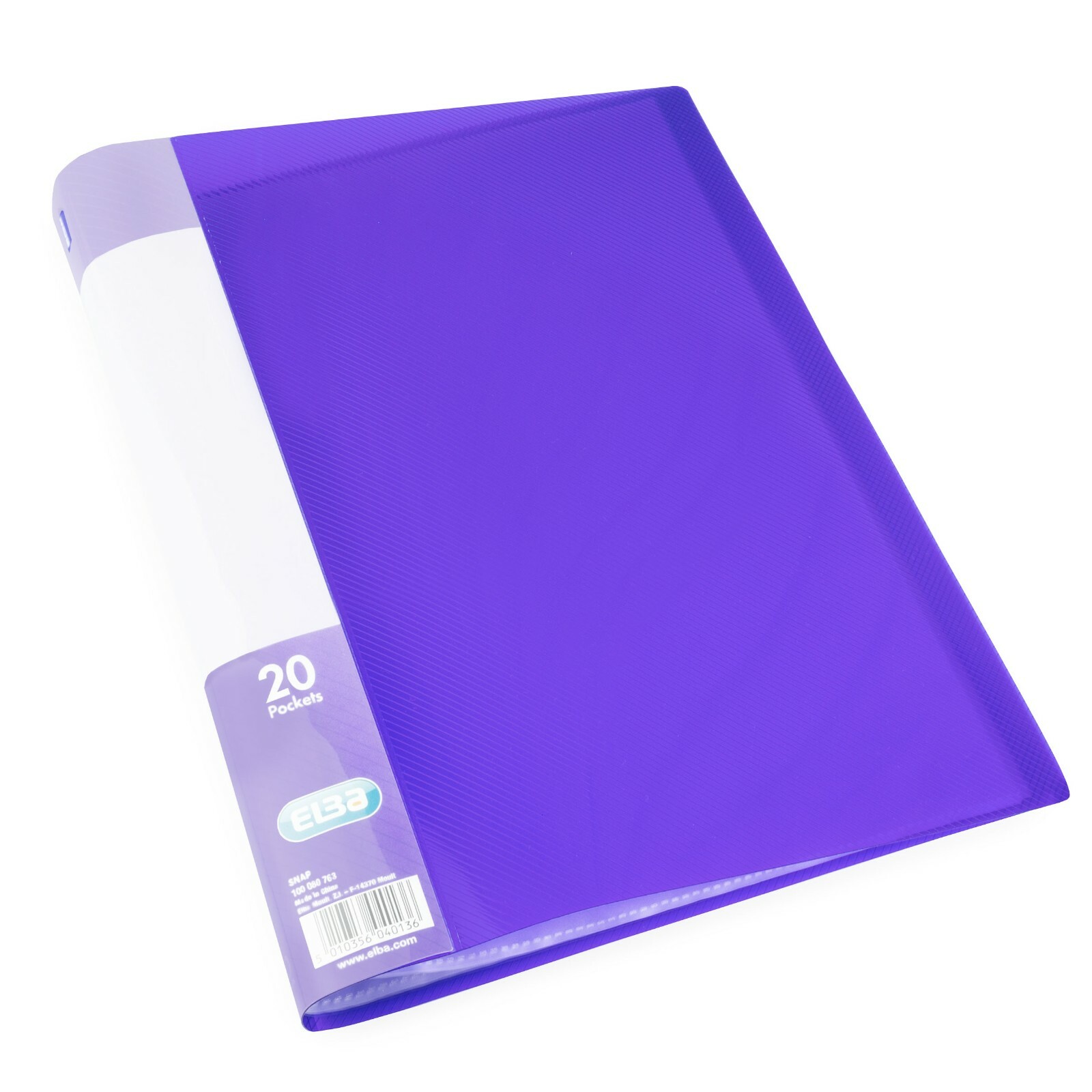 5 x Elba Snap A4 Polypropylene Display Book Folder - 20 Pocket - Purple ...