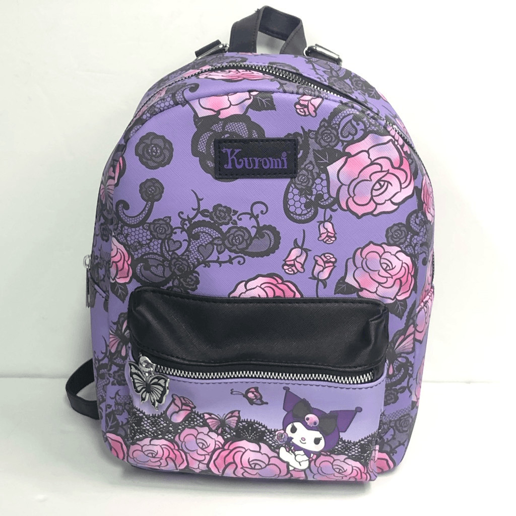 kuromi roses lace mini backpack purple sanrio zippere… - Gem